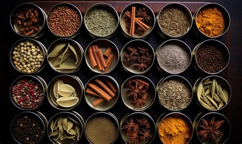 Premium Photo A Photo Top View Of Various Indian Spices And