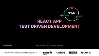 Building React App Using Test Driven Development PDF Web Development Internet