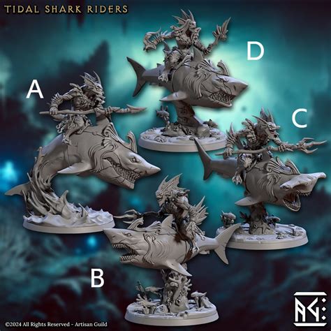 Deepkin Mounted Shark Miniatures Artisan Guild Idoneth Allopex
