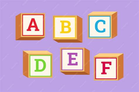 Premium Vector Character Flat Drawing Cute Alphabet Cubes With Letters Abc Blocks Reading