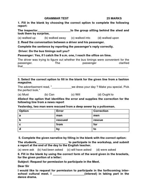 Grammar Test Pdf Grammar Test Pdf