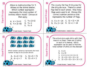 Equal Groups Word Problems 3rd Grade