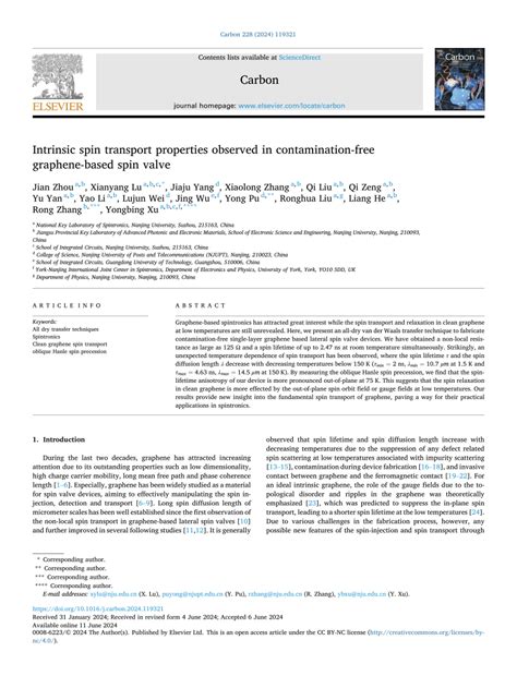 Pdf Intrinsic Spin Transport Properties Observed In Contamination
