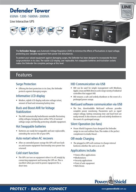 PowerShield Defender LCD 2KVA UPS PLE Computers