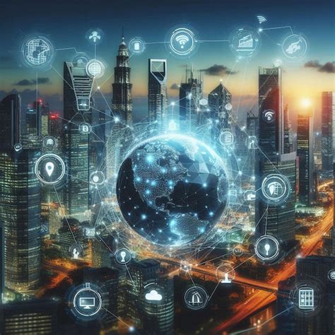 Premium Photo Global Business Internet Network Connection Iot Internet Of Things Business