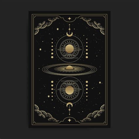 Premium Vector Star Planets And Sacred Geometry Of The Cosmic Universe