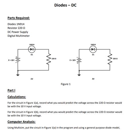 Solved Parts Required Diodes 1n914 Resistor 220Ω Dc Power