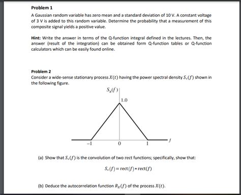 Solved Problem A Gaussian Random Variable Has Zero Mean Chegg