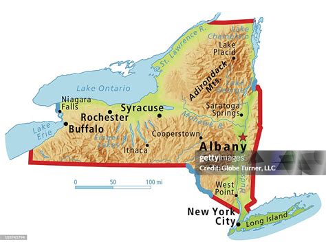 Physical Map Of New York