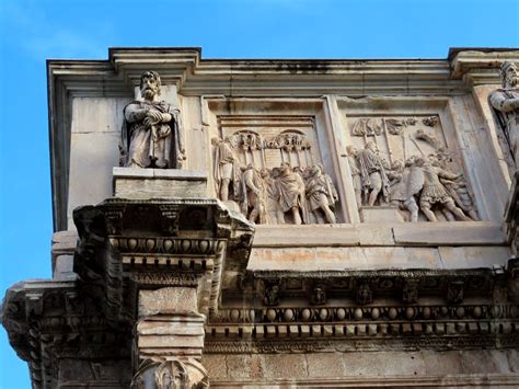 Top Of Arch Of Constatine Colosseum Rome Italy Free Photos On