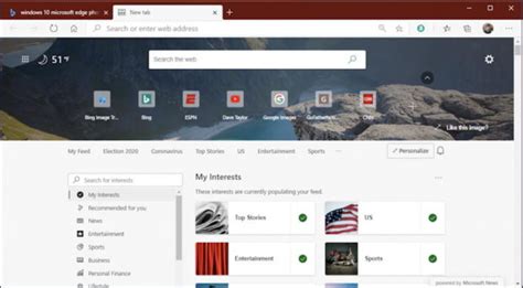 Set A Custom Background Image In Microsoft Edge