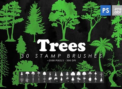 مجموعه 100 براش درخت برای فتوشاپ
