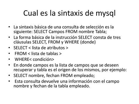 Comandos Básicos Para Bases De Datos Mysql Y Pptx Databases