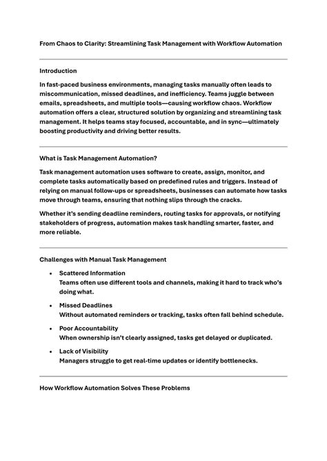 From Chaos To Clarity Streamlining Task Management With Workflow Automation By Joyall Issuu