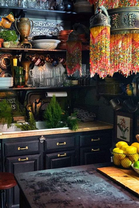 Pin By Cricket On By The Hearth Maximalist Decor Boho Kitchen