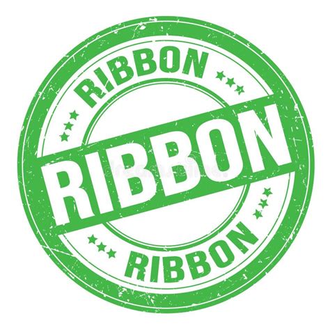 Ribbon Text Written On Green Round Stamp Sign Stock Illustration Illustration Of Text Ribbon
