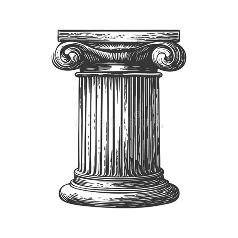Ancient Ionic Column Black Stock Illustrations 889 Ancient Ionic