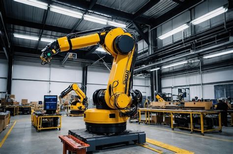 Industrial Robotics Enhancing Production Speed And Accuracy Premium Ai Generated Image