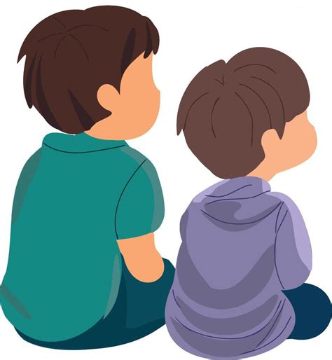 Two Boys Sitting Together 59532059 Vector Art At Vecteezy