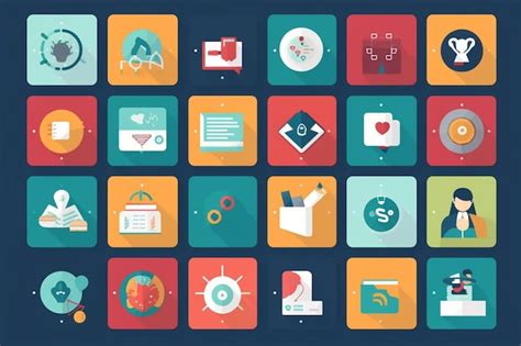 Premium Photo Set Of Flat Design Concept Icons For Web And Mobile