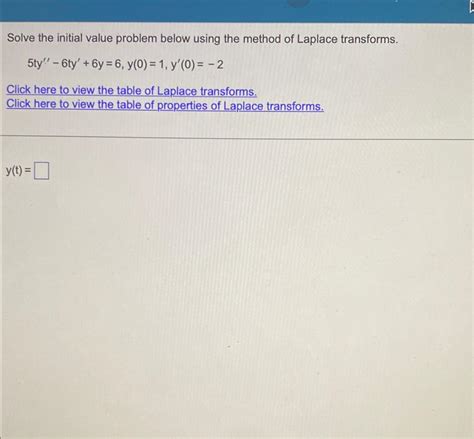 Solved Solve the initial value problem below using the | Chegg.com