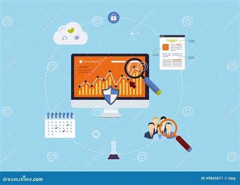 Seo Optimization Elements Stock Vector Illustration Of Cloud 49865071