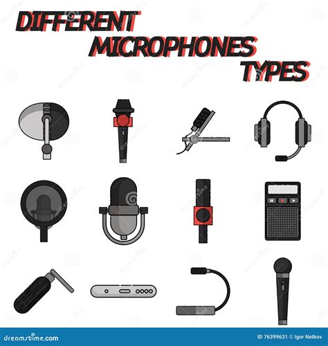 Different Microphones Types Flat Icon Set Stock Vector Illustration Of Journalist Different Microphones Types Flat Icon Set Stock Vector Illustration Of Journalist