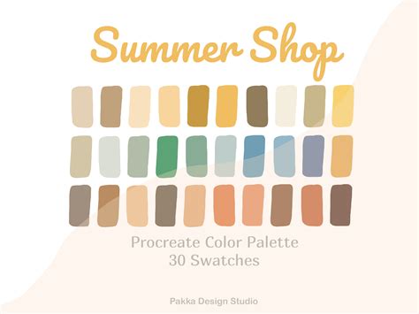 Procreate Color Palette Summer Shop Graphic By Pakka Design Studio Creative Fabrica
