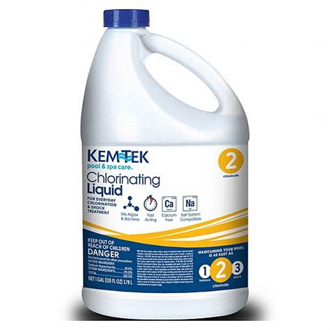 Kem Tek Liquid Jug Chlorine 819p88 26009047373 Grainger