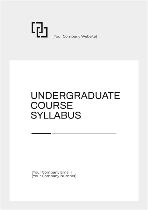 free undergraduate course syllabus layout template to edit online