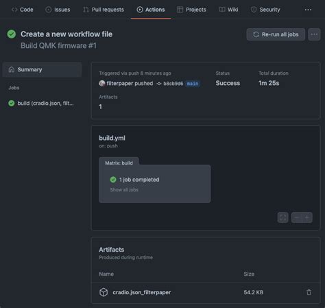 qmk with github workflow filterpaper notes