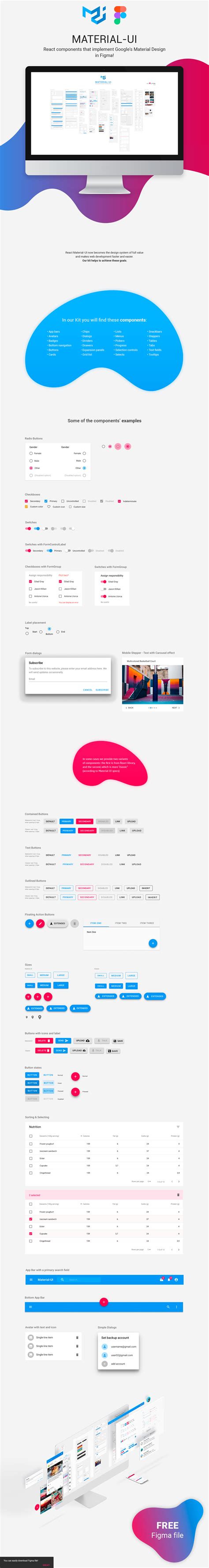 Material Ui React Components In Figma Free Download Behance