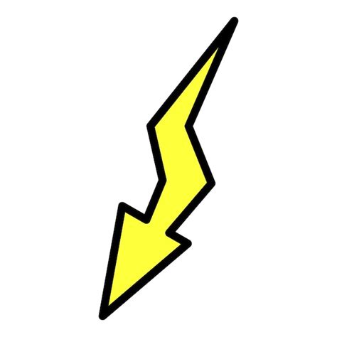 Premium Vector Lightning Icon Outline Lightning Vector Icon Color