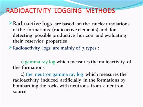 Prospecting By Radioactivity Logging Methods Ppt