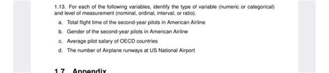 Solved 113 For Each Of The Following Variables Identify