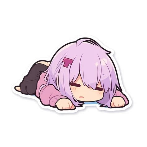 Premium Ai Image Minimal Japanese Kawaii Sleepy Lazy Girl Chibi Anime
