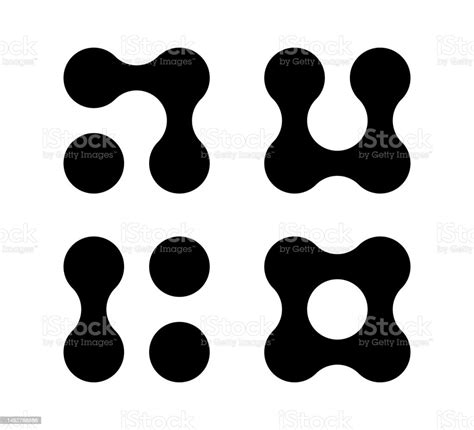 연결된 점 아이콘입니다 원형 패턴 기호입니다 통합 기호입니다 추상적 인 점 이동 연결된 라운드 Blob 전환 메타볼 흰색 배경에 격리된 벡터 그림 아이콘에 대한 스톡 벡터