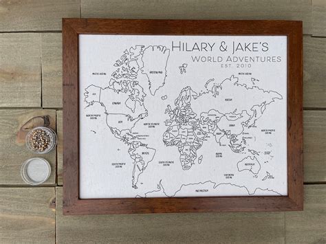World Push Pin Personalized Map Custom Push Pin Map Travel Etsy