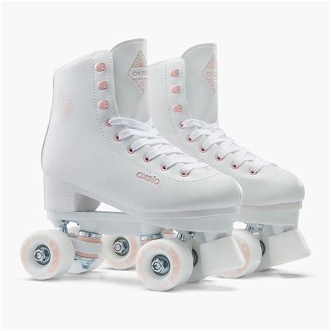 Patin à Roulettes Artistique Enfant Adulte Quad 100 Blanc Oxelo Decathlon