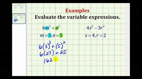 Examples Part Evaluating Variable Expressions YouTube