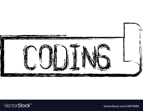Monochrome Blurred Silhouette Label Text Of Coding
