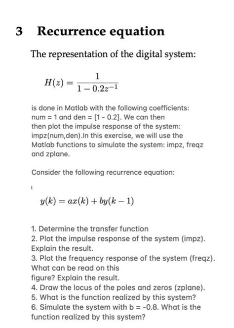 Solved 3 Recurrence Equation The Representation Of The