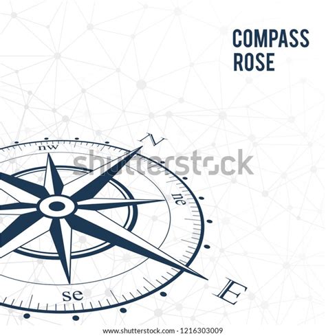 Hand Drawn Compass Rose Vector Background Stock Vector Royalty Free