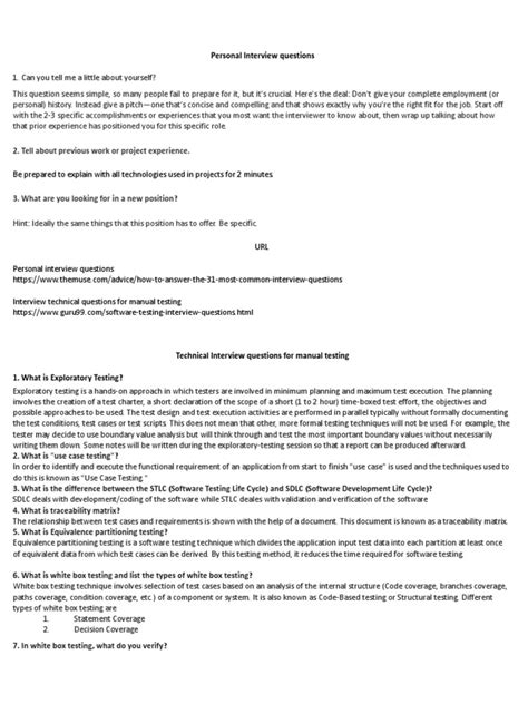 manual testing interview questions pdf software testing software bug