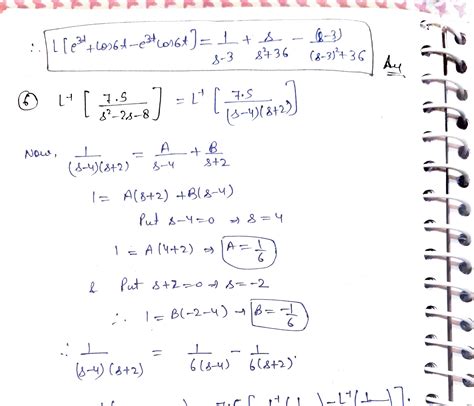 Solved Laplace Transform Write The Complete Solution And Laplace