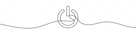 A Continuous Sketch Of Onoff Icon A Oneline Representation Of The Switch Button Vector Black
