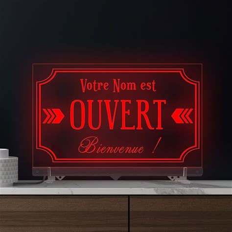Enseigne Lumineuse Led Personnalisée Ouvert En Plexiglas