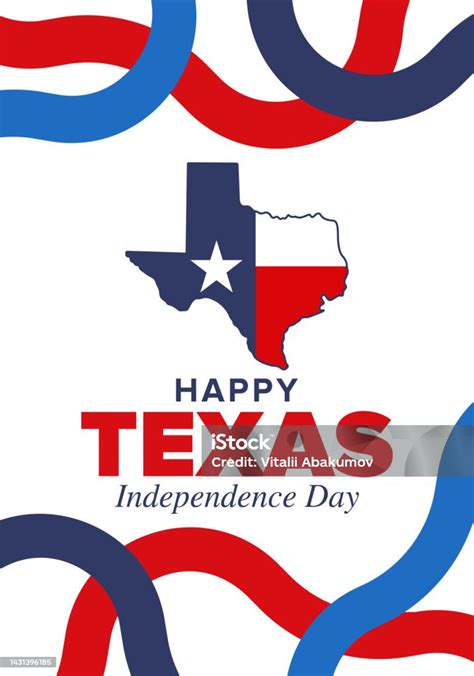 텍사스 독립기념일 3월에 매년 열리는 유니테스 미국의 자유 휴가 외로운 별 깃발 텍사스 플래그 애국적인 표지판과 요소 포스터 카드 배너 및 배경 벡터 일러스트레이션 3월에