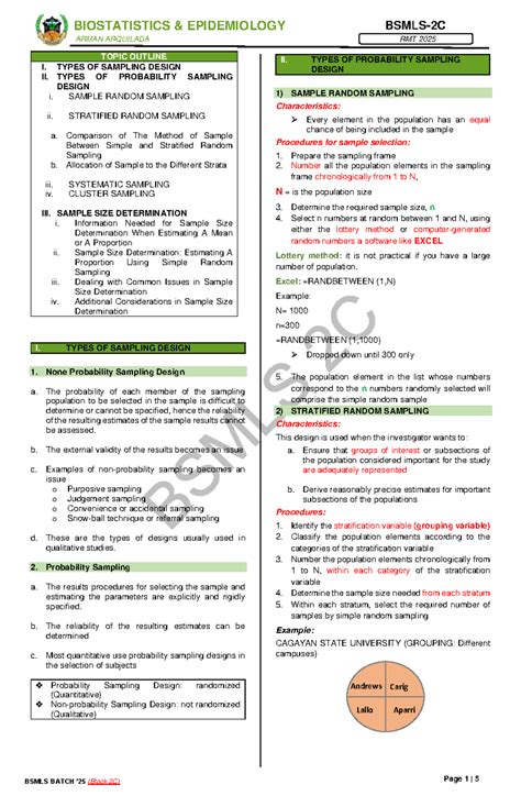 05 Biostat Page 1 5 Biostatistics And Epidemiology Arman Arquilada Rmt 2025 I Types