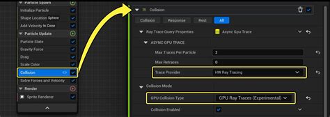 enable gpu raytracing collisions in niagara in unreal engine unreal